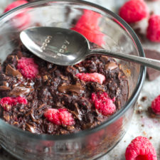 Dark Chocolate Raspberry Breakfast Bake | running with spoons