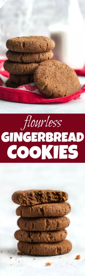 Chewy Flourless Gingerbread Cookies | running with spoons